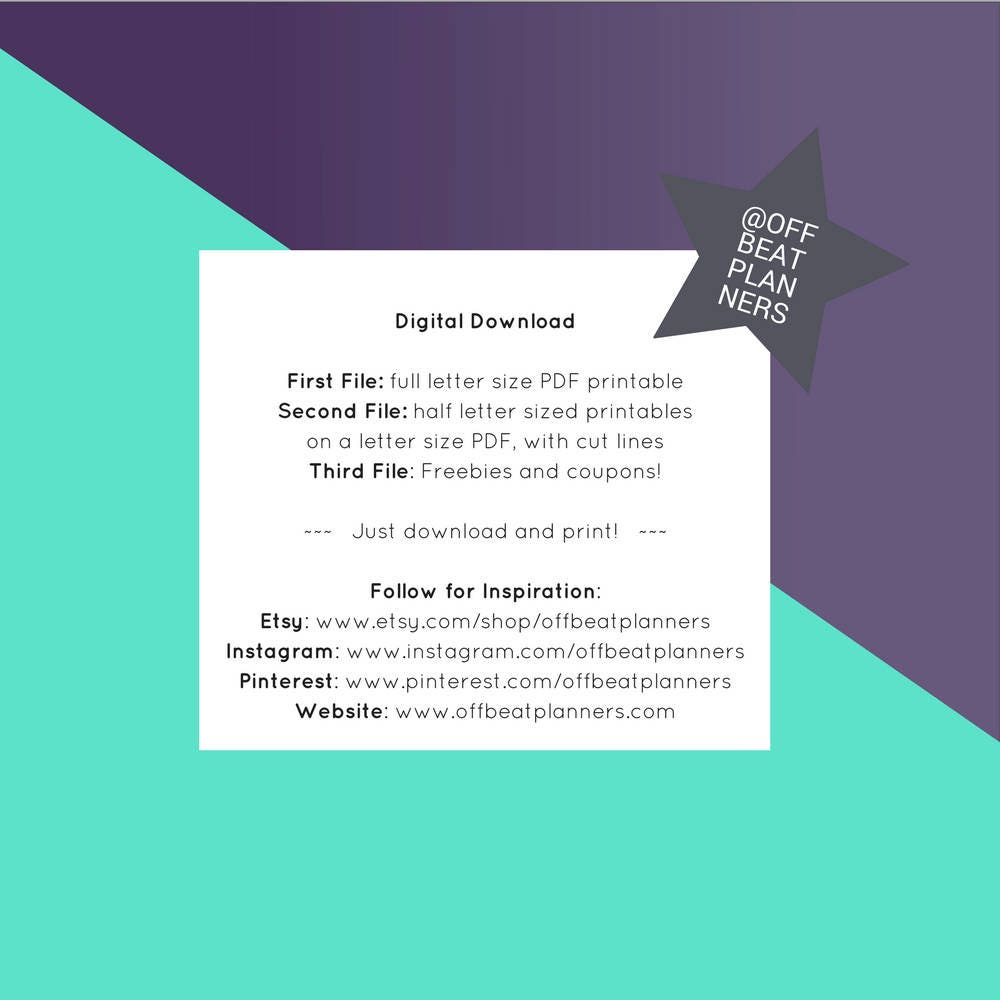 Daily Planner Inserts for Your Journal or Calendar. Includes - Etsy