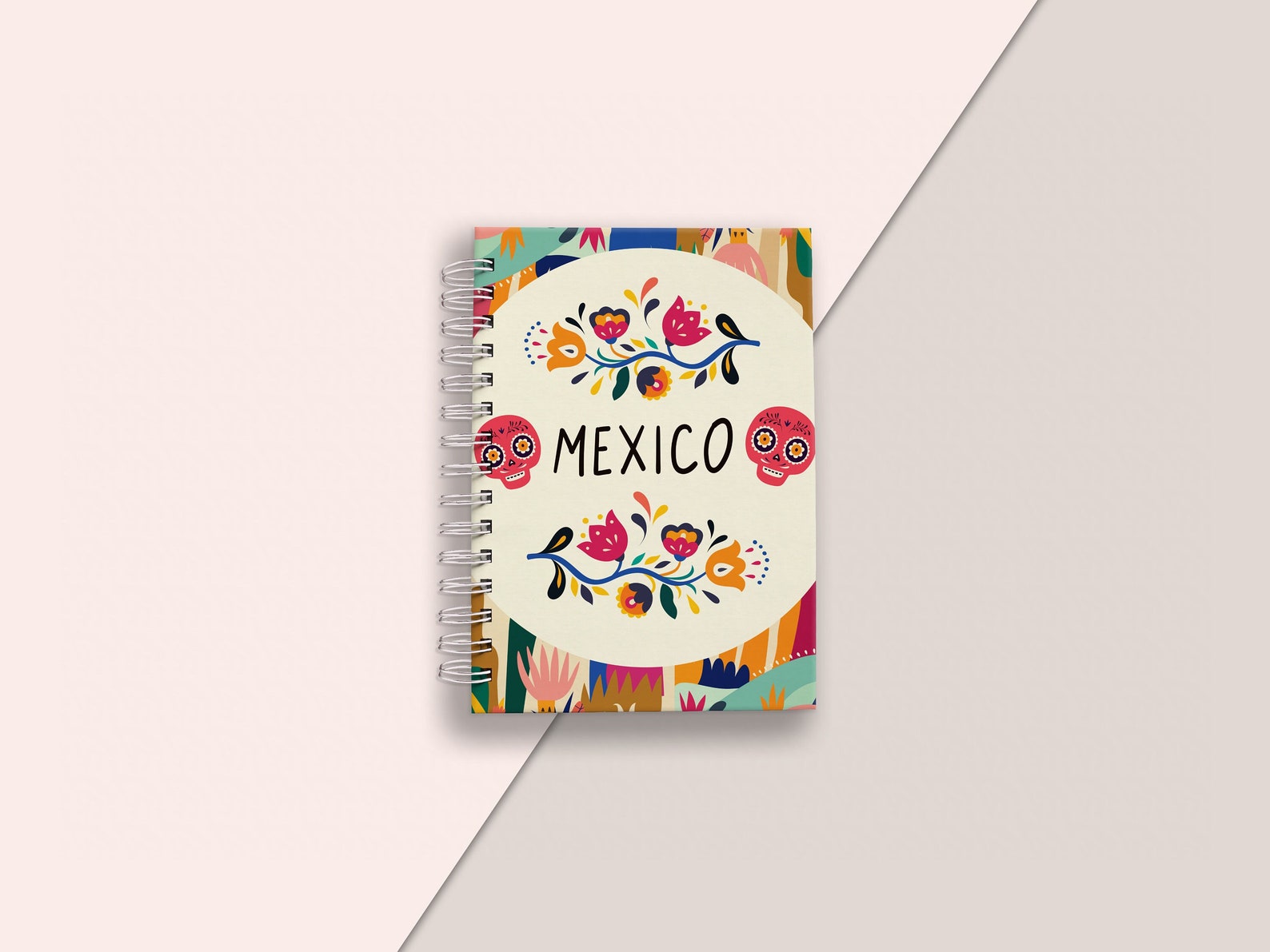 Spiral Notebook, Mexico Folk Art, Cinco De Mayo, Sugar Skull Art - Etsy