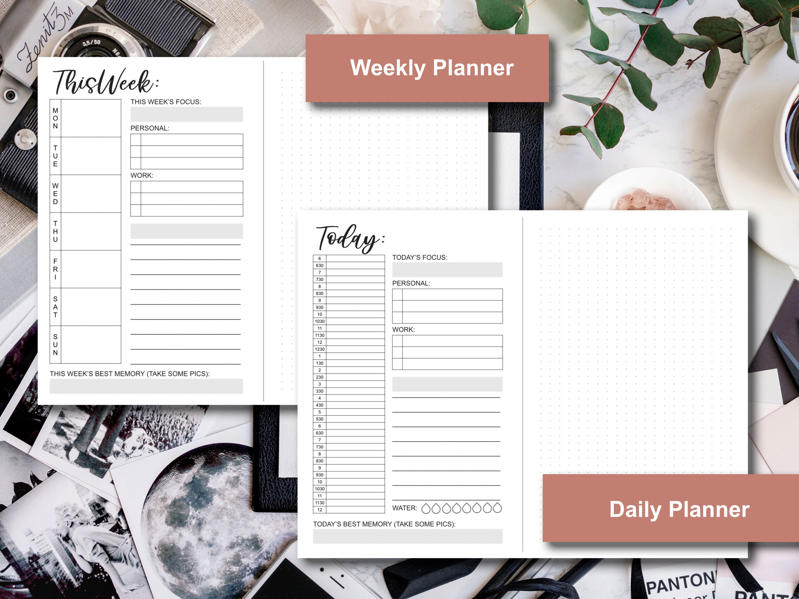 Hard Cover Planner Spiral Notebook Daily or Monthly Planner | Etsy