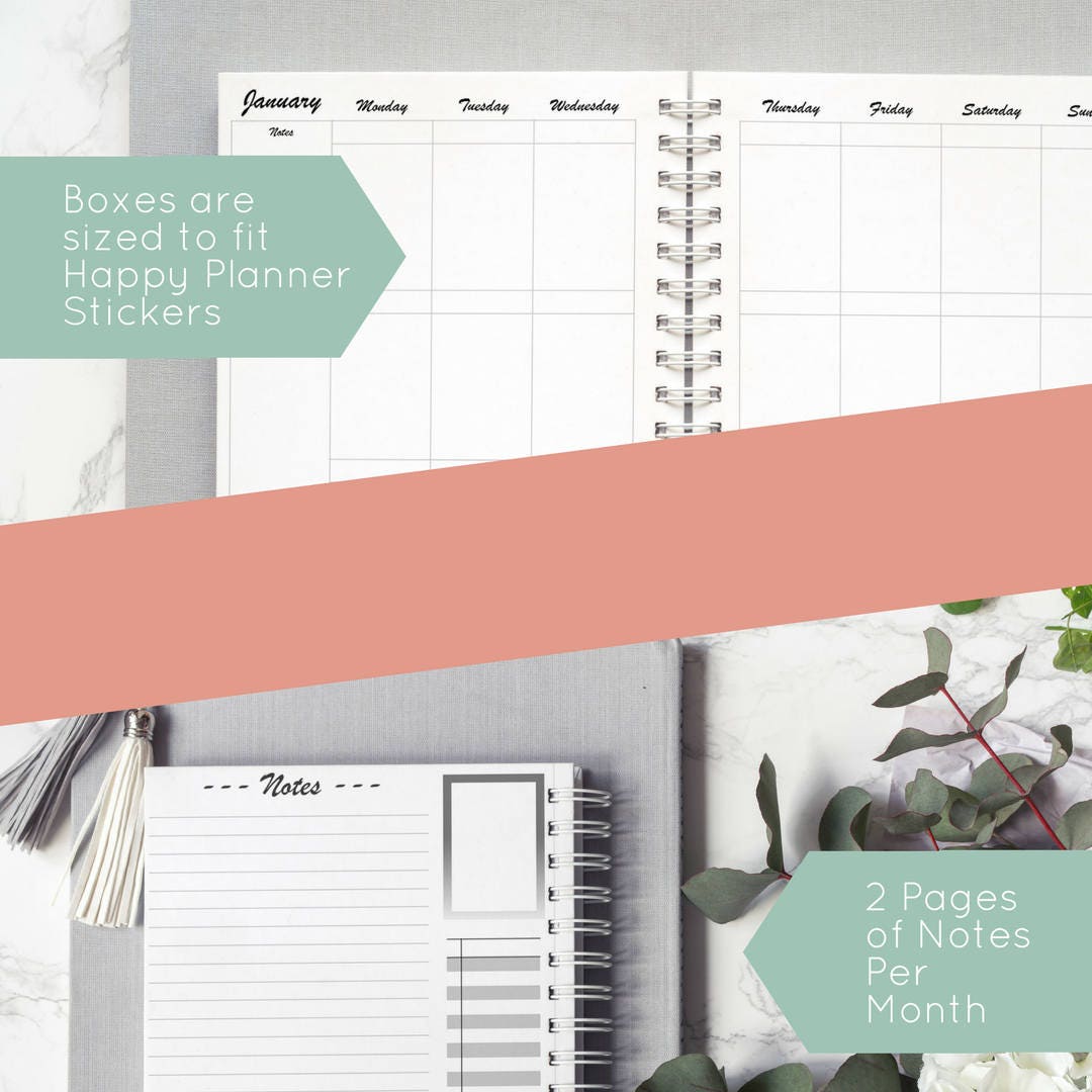 Week and Month Box Style and Hourly Layout Happy Planner - Etsy