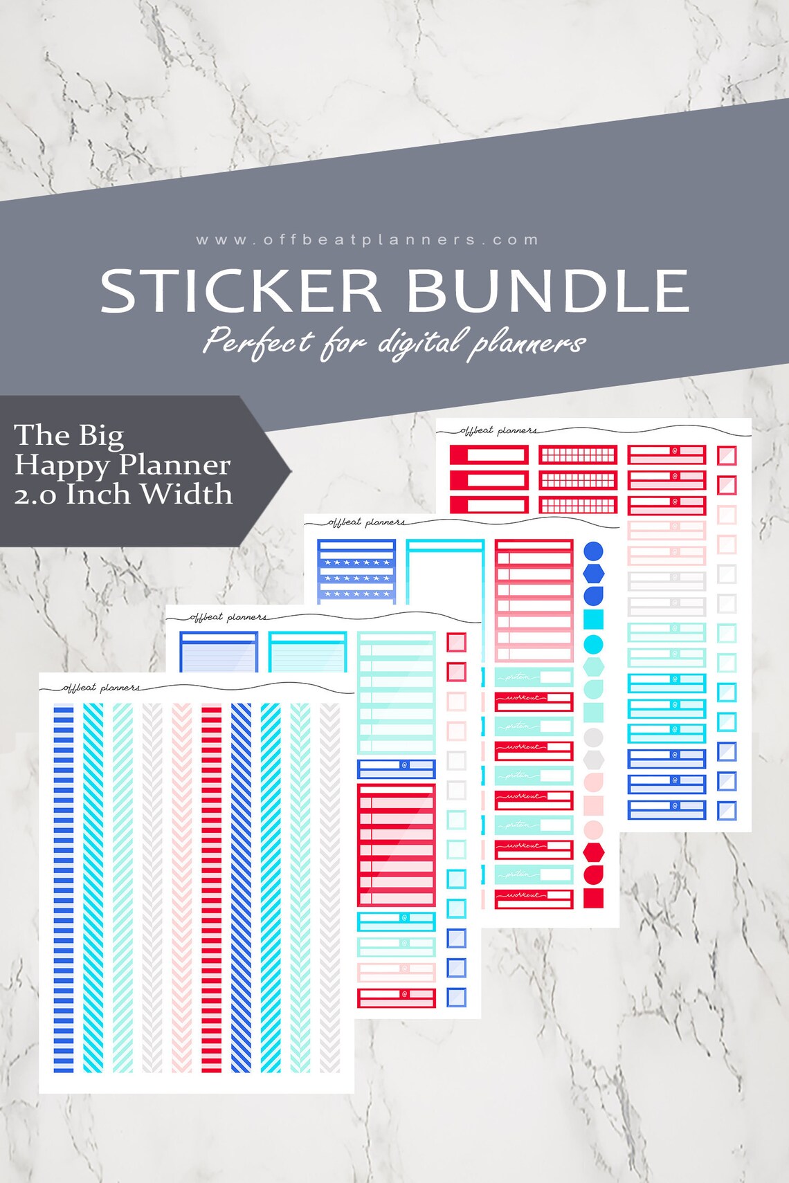 Sticker Pack for the Big Happy Planner American Flag and July | Etsy
