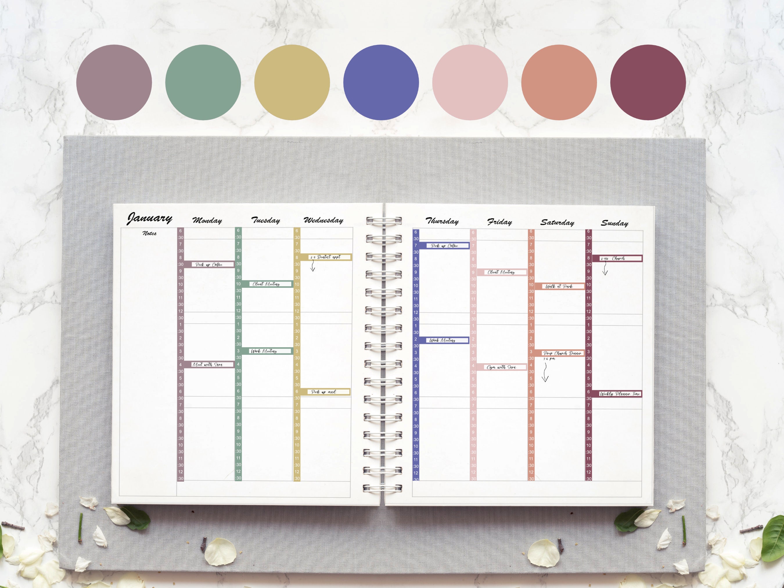 30 Minute Interval Time Schedule Stickers for Appointment Books and ...