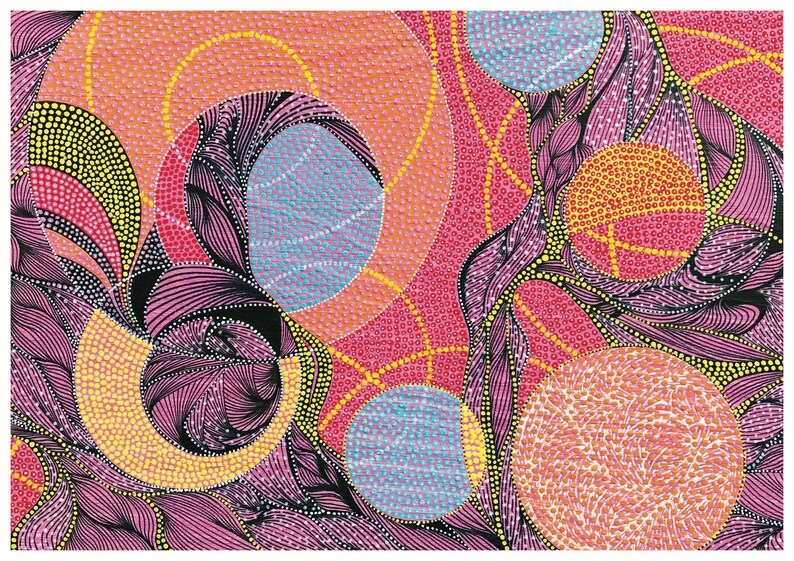 Impression dart abstrait psychédélique moderne grande Art - Etsy France