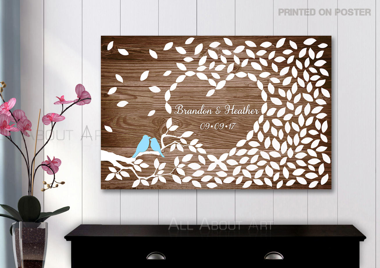 Wedding Guest Book Poster Wedding Poster Tree Wedding Guestbook Wood ...