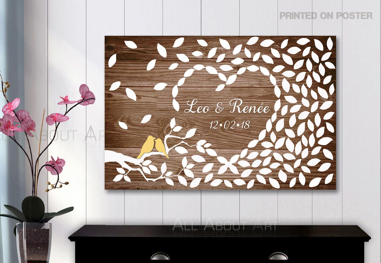 Wedding Guest Book Poster Wedding Poster Tree Wedding Guestbook Wood ...