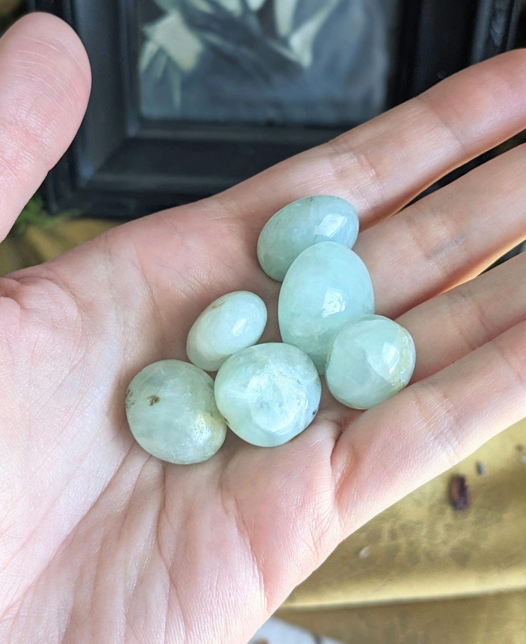 Tumbled Prehnite, Tumbled Crystal Stone, Wicca Witchcraft Altar - Etsy