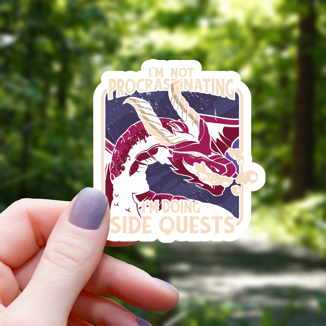 Side Quests Dragon Vinyl Sticker | Tabletop RPG Gift | Nerdy Sticker ...