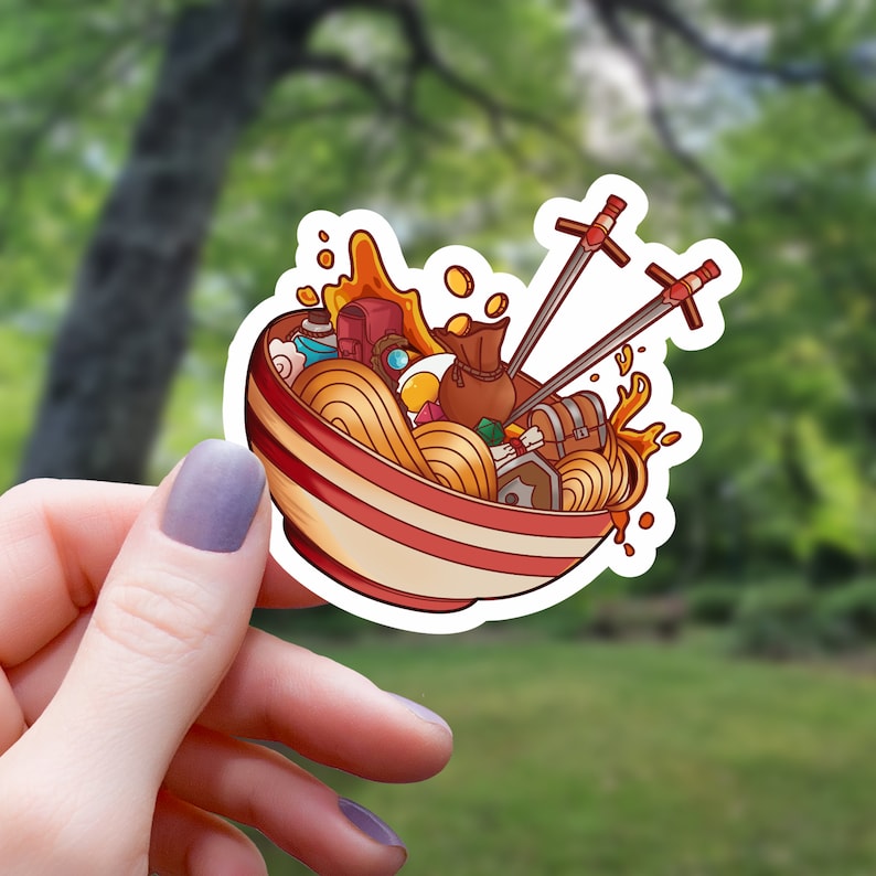 RPG Ramen Sticker Tabletop Ramen Sticker Dice Sticker - Etsy
