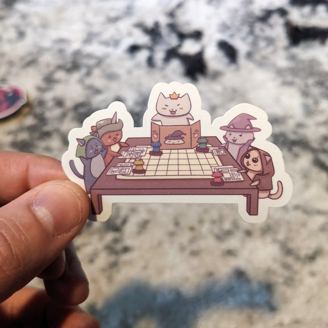 Cats Playing Rpg Sticker | Rpg Sticker | Tabletop Gaming Sticker | RPG ...