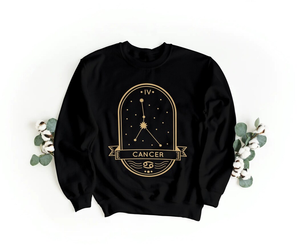 Cancer Gold Sigil Sweatshirt | Zodiac Sign Sweatshirt | Cancer Gift ...