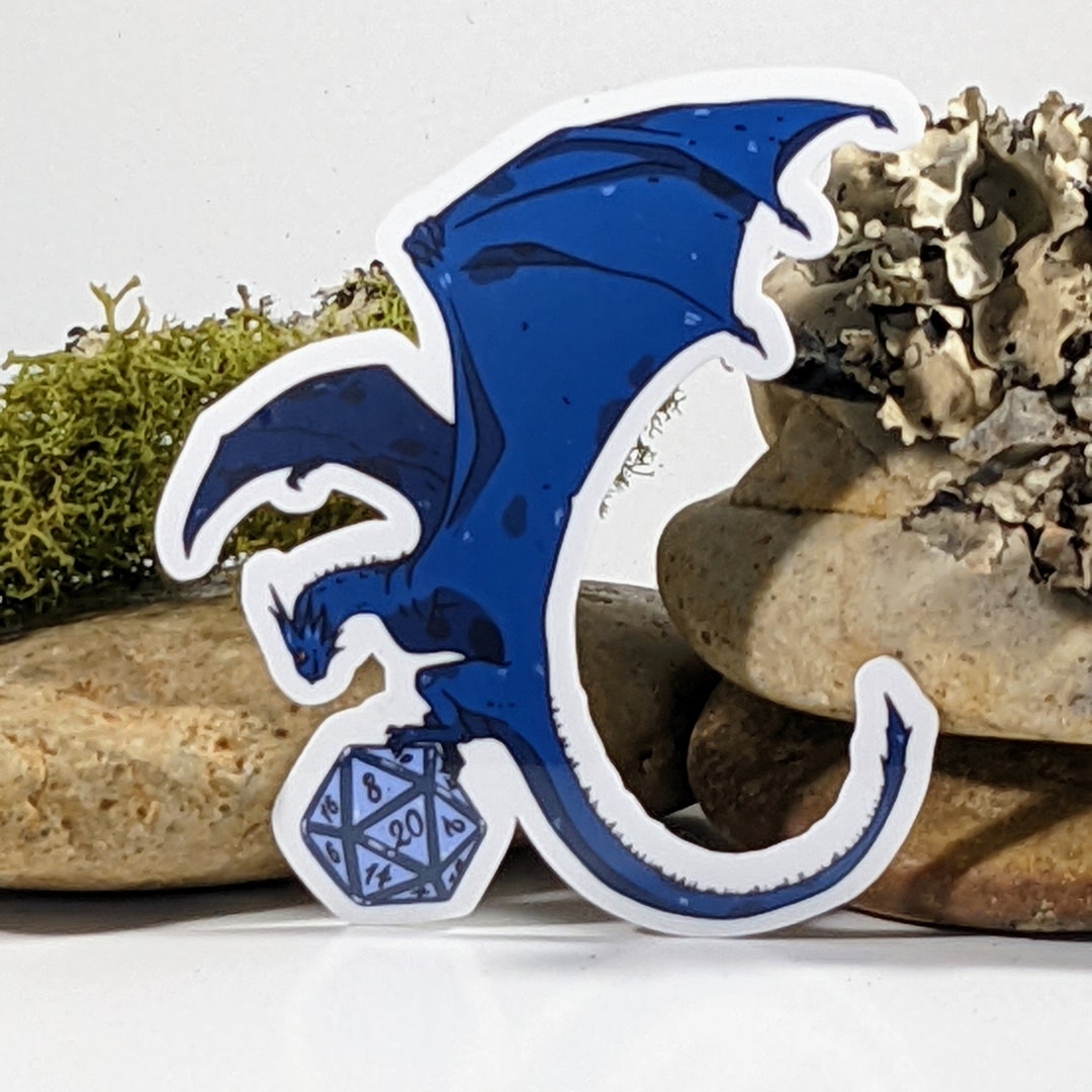 Blue Dragon D20 Sticker Rpg Sticker Tabletop Gaming Sticker RPG Sticker ...