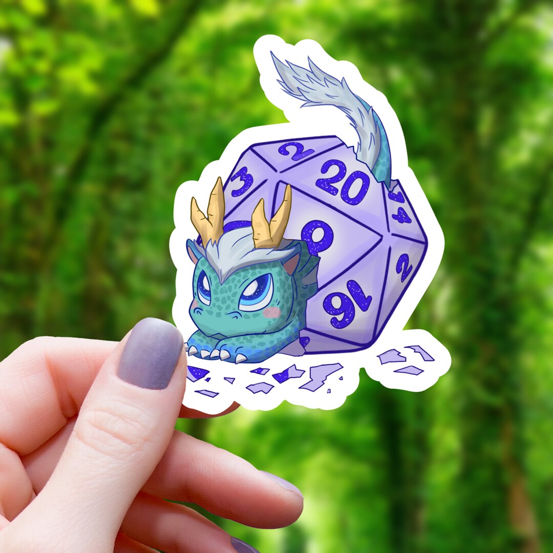 Baby Blue Dragon Sticker | TTRPG Sticker | D20 Sticker | Nerdy Sticker ...