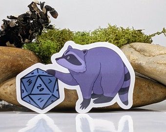 DND Raccoon Party Waterproof Sticker Set - Etsy
