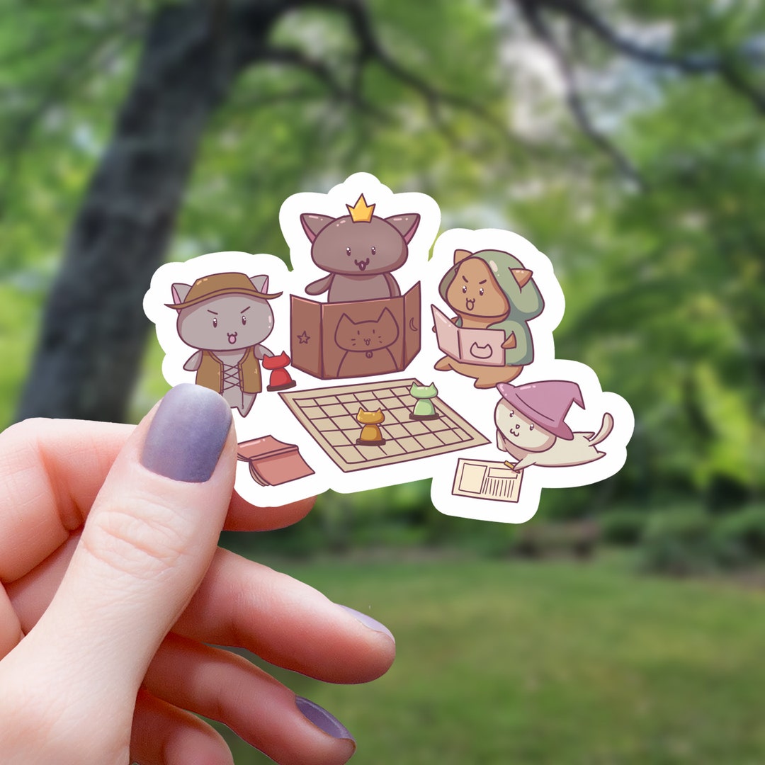 Cats Playing Rpg Sticker | RPG Sticker | Tabletop Gaming Sticker | Rpg ...