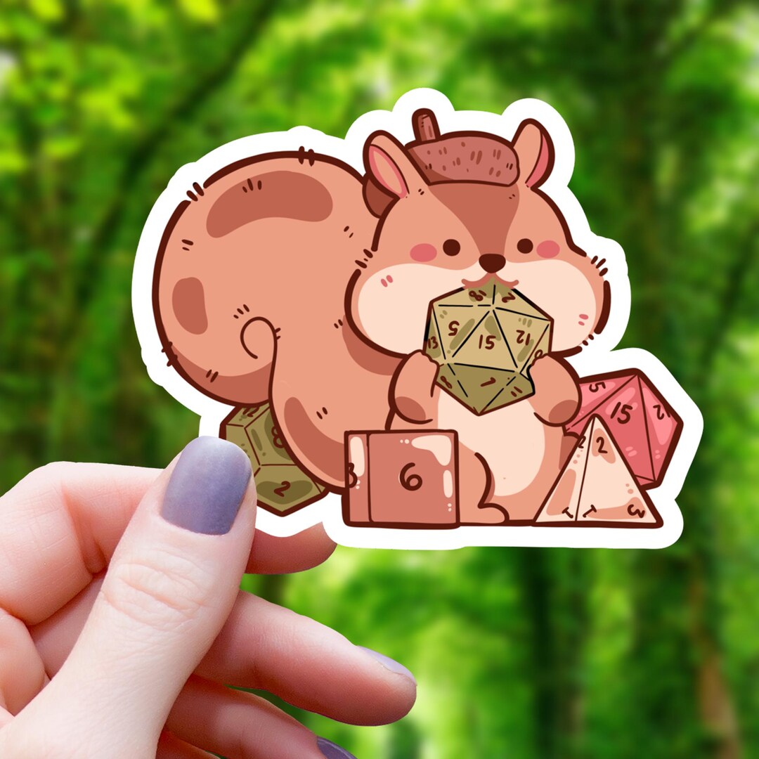 Chimpunk Eating Dice Sticker | TTRPG Sticker | Role Playing Sticker ...