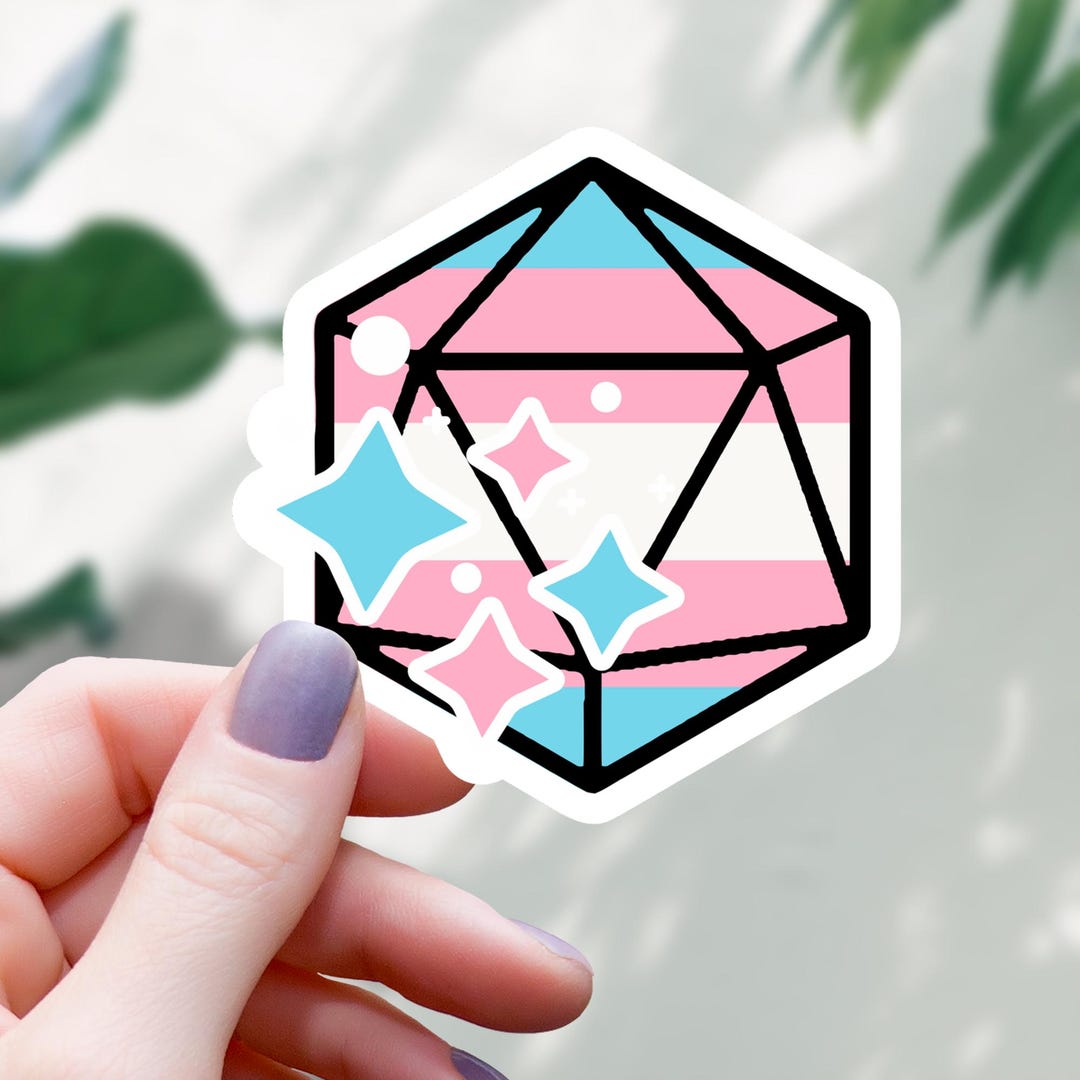 Trans Pride D20 Sticker | TTRPG Sticker | Role Playing Sticker | Nerdy ...