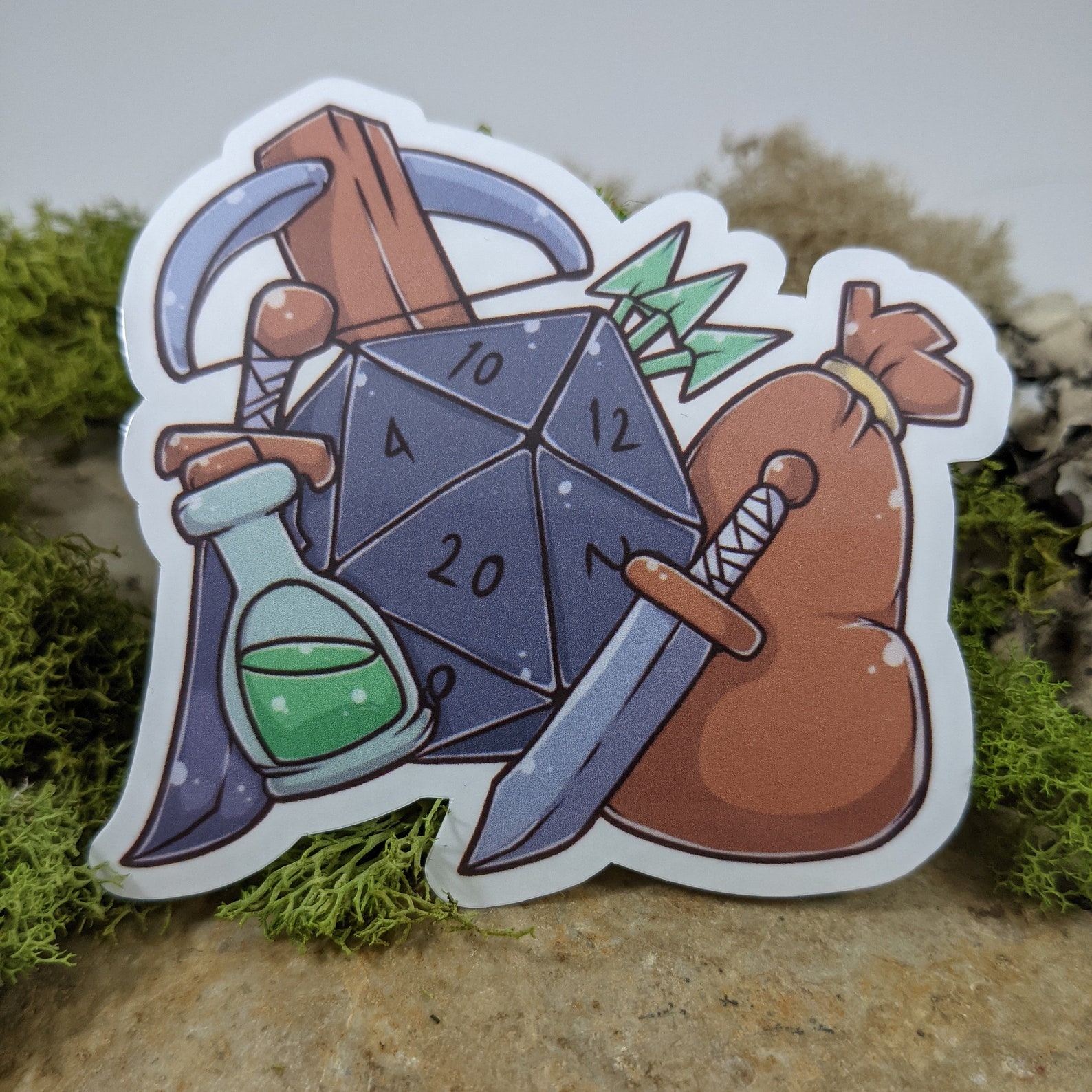 Rogue D20 Dice Sticker Dnd Sticker Tabletop Gaming Sticker - Etsy