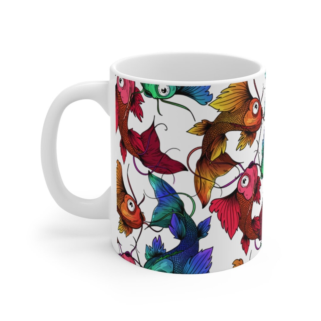 Japanese Koi Fish Ceramic Mug | Koi | Koi Fish Gift | Koi Fish Pattern ...