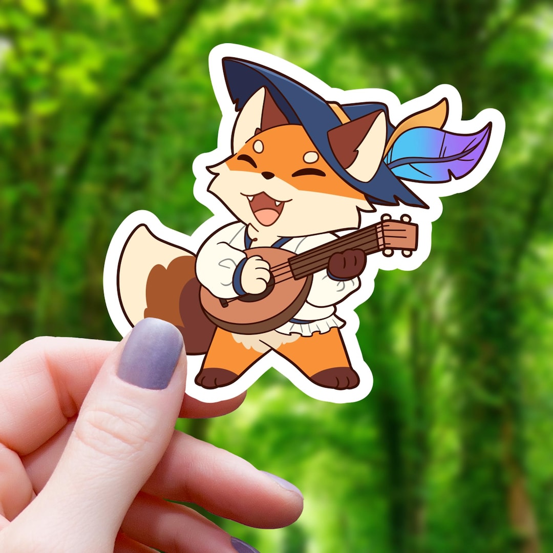 Red Fox Bard Sticker | TTRPG Sticker | Role Playing Sticker | Nerdy ...