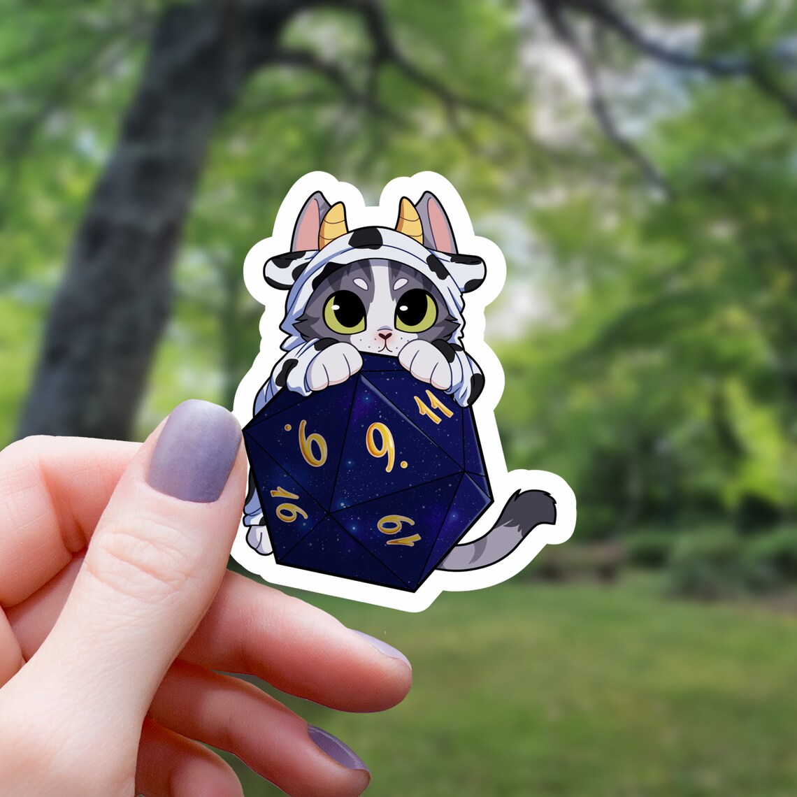 Kawaii Cat D20 Dice Sticker Vinyl Sticker Laptop Sticker - Etsy
