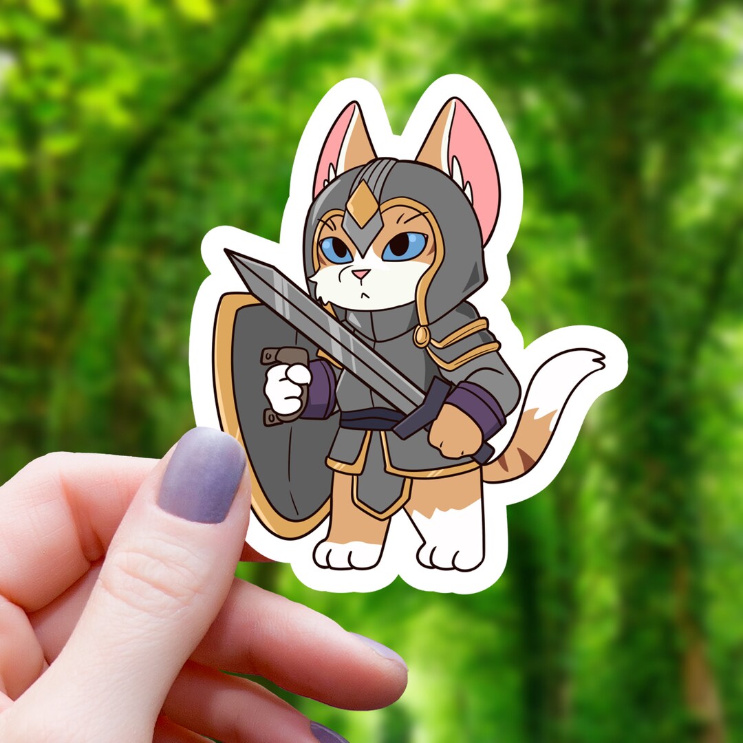 Cat Paladin Sticker TTRPG Sticker D20 Sticker Nerdy Sticker Laptop ...