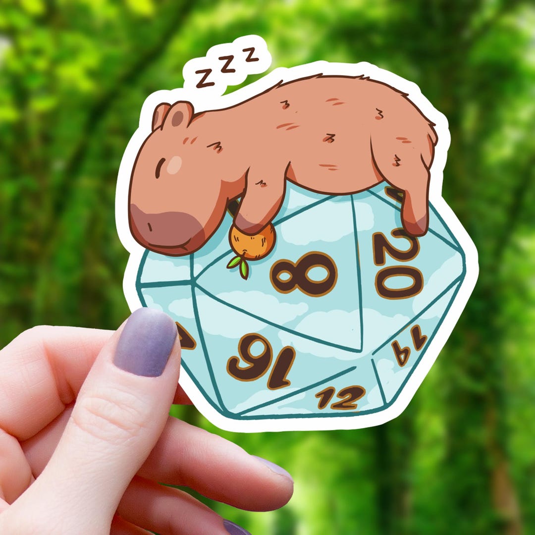 Capybara D20 Sticker | TTRPG Sticker | Role Playing Sticker | Nerdy ...