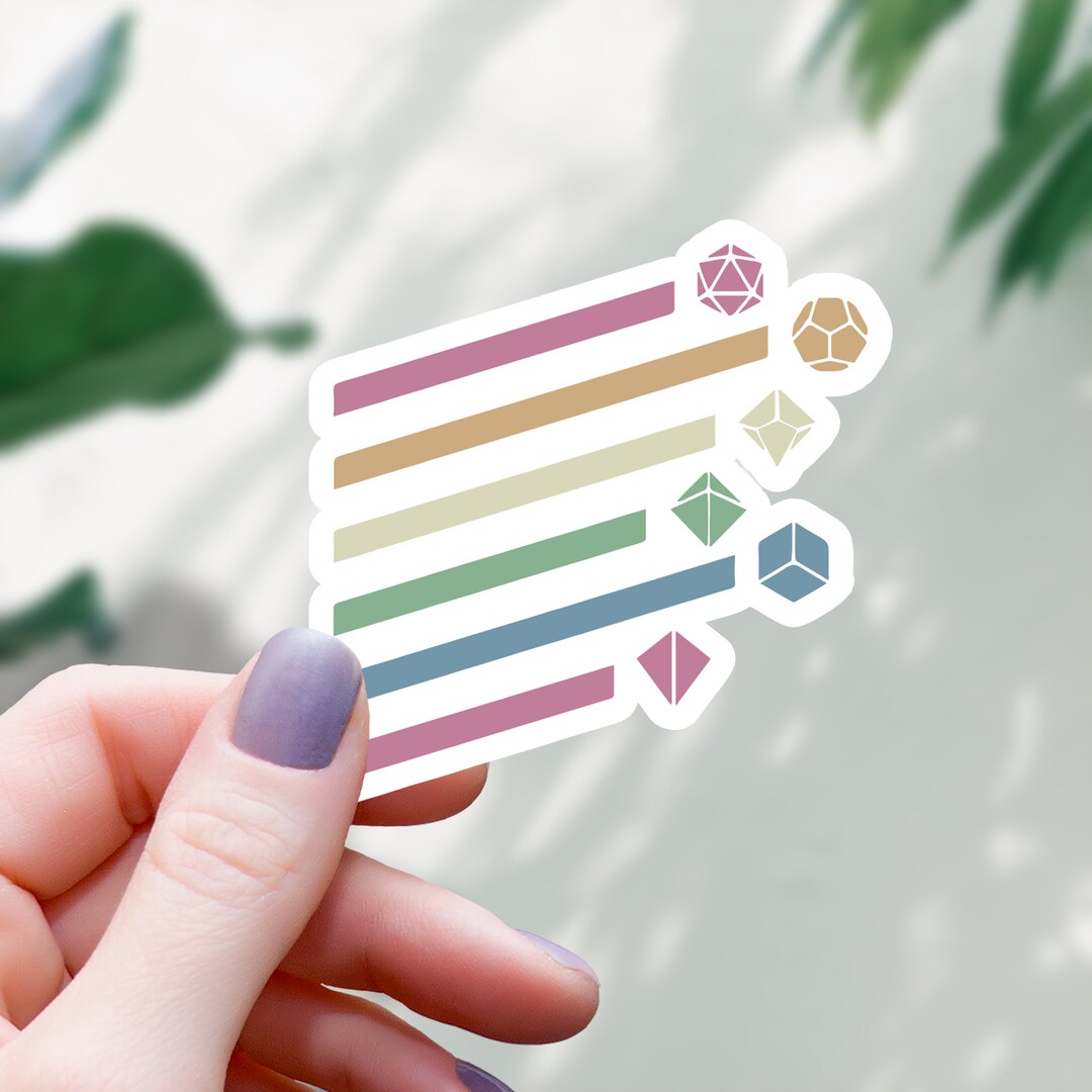 Retro Flying Dice Vinyl Sticker | Tabletop RPG Gift | Nerdy Sticker ...