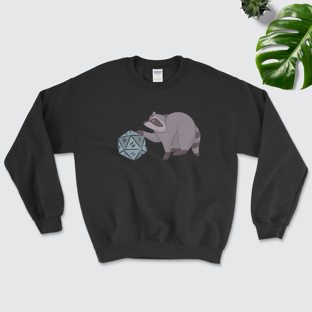 Raccoon D20 Sweatshirt Rpg Jumper Game Master Jumper Tabletop Gaming ...