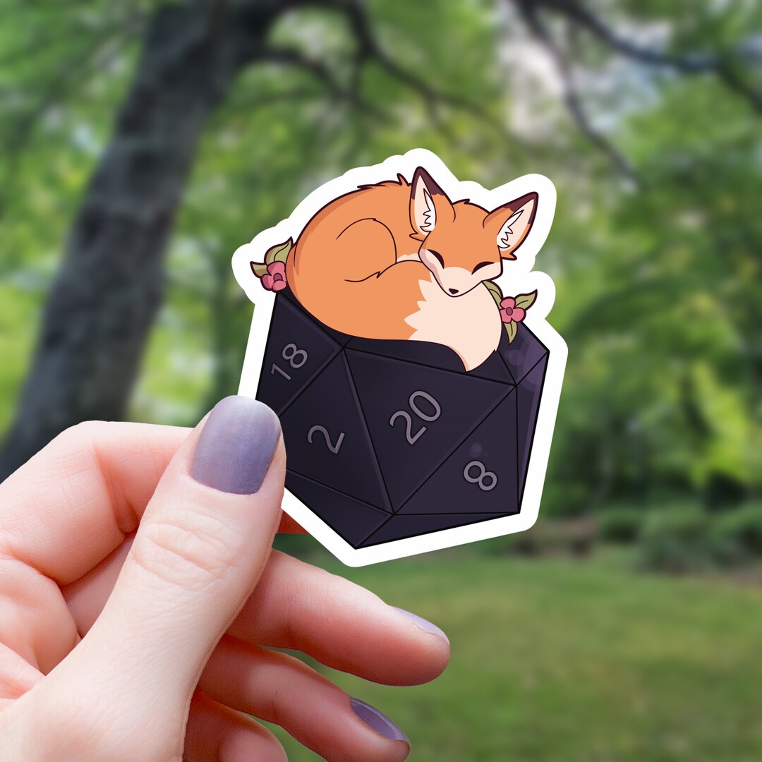 Floral Fox D20 Sticker | RPG Sticker | Tabletop Gaming Sticker | Rpg ...