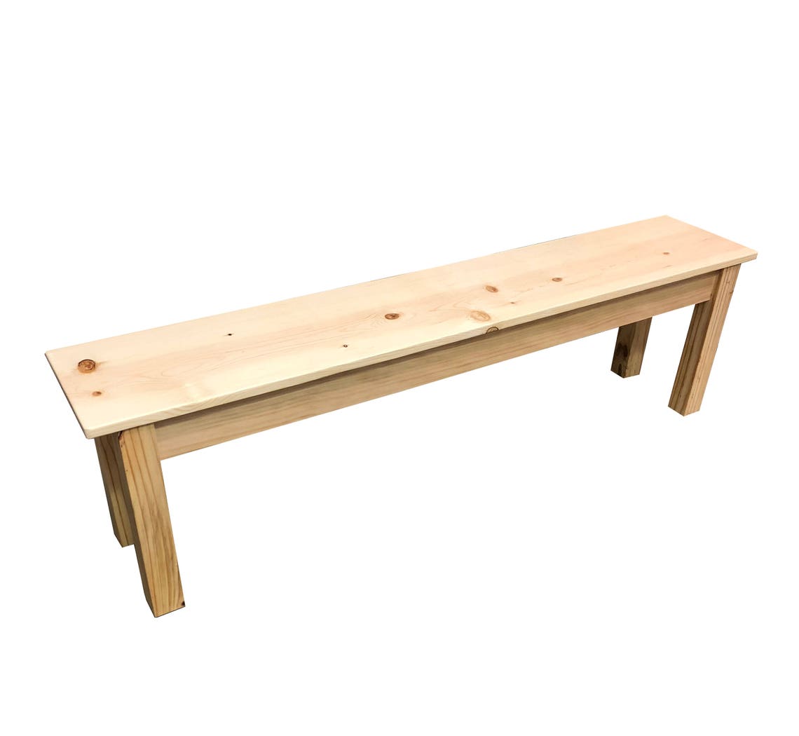 Pine Wood Bench / Rustic Farmhouse Bench / Solid Wood Bench - Etsy