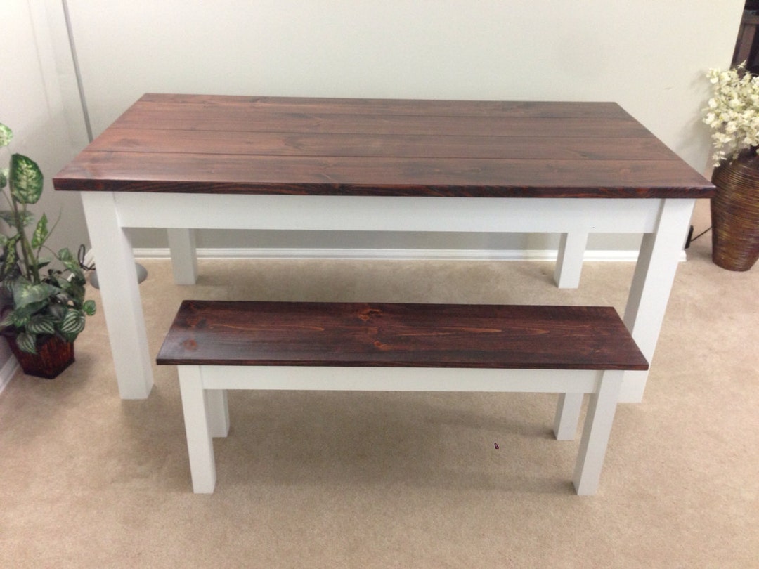 Farmhouse Table / Farm Table (red Mahogany/white) - Etsy