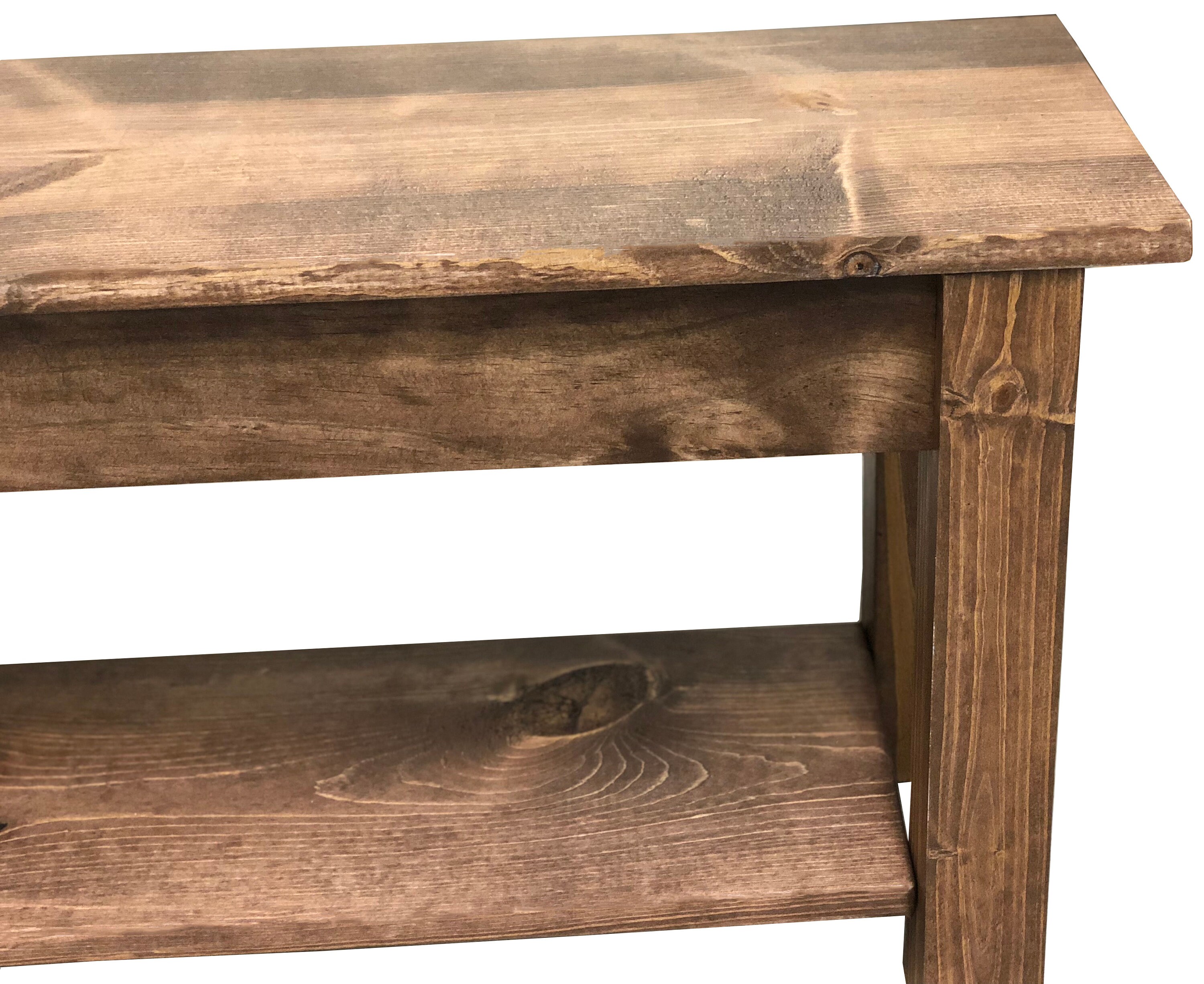 Lancaster Harvest Bench With Shelf - Etsy