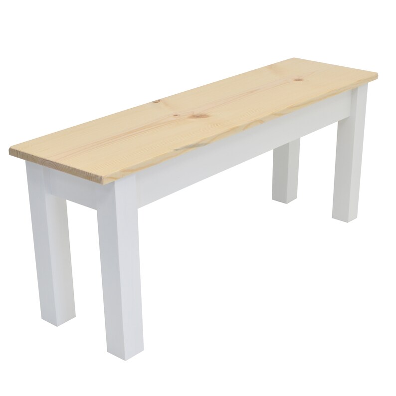 Nantucket Farmhouse Bench Rustic Solid Wood Bench | Etsy