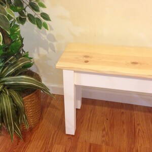 Nantucket Farmhouse Bench Rustic Solid Wood Bench | Etsy