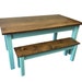 Vintage Blue Farmhouse Table - Etsy