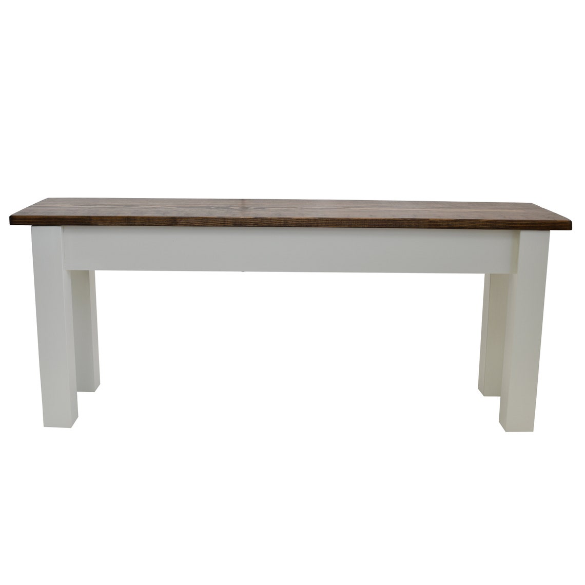 Olmsted / Farmhouse Bench, Rustic Solid Wood Bench, Light Walnut and ...