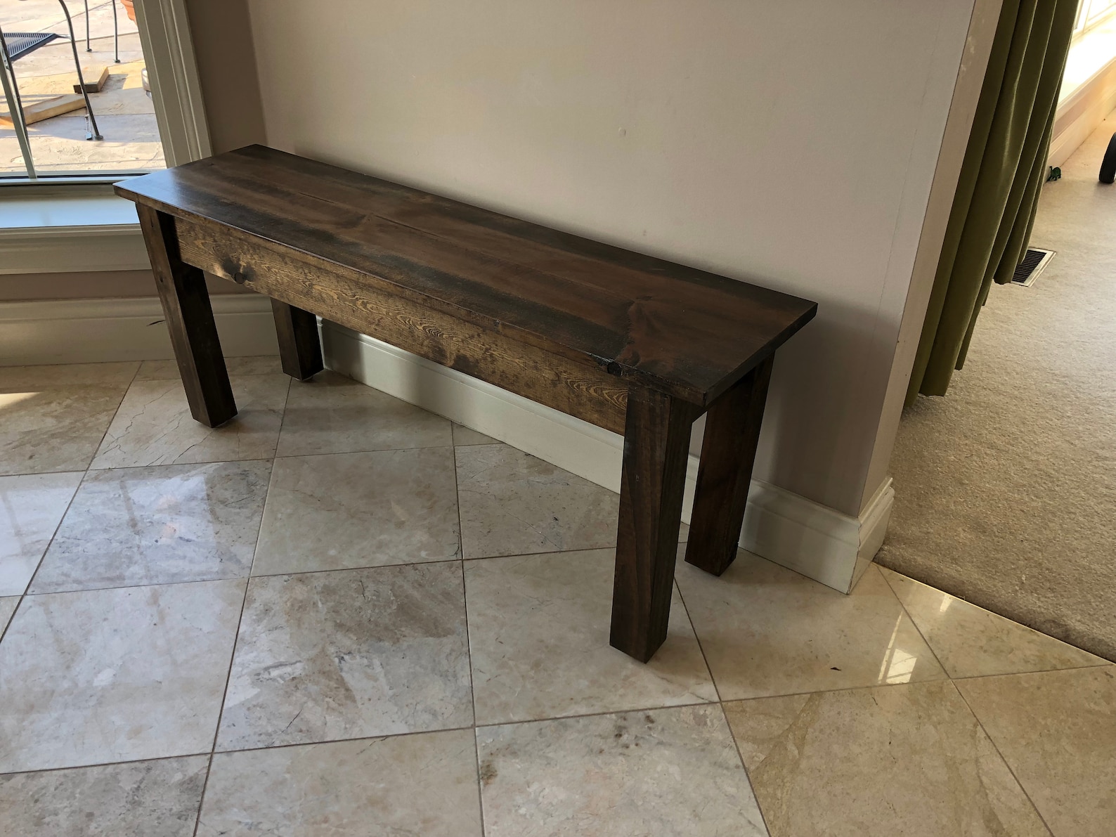 Yukon Rustic Farmhouse Bench Solid Wood Bench | Etsy