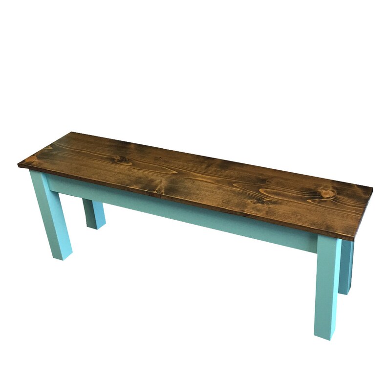 Vintage Blue Farmhouse Bench Shabby Chick - Etsy