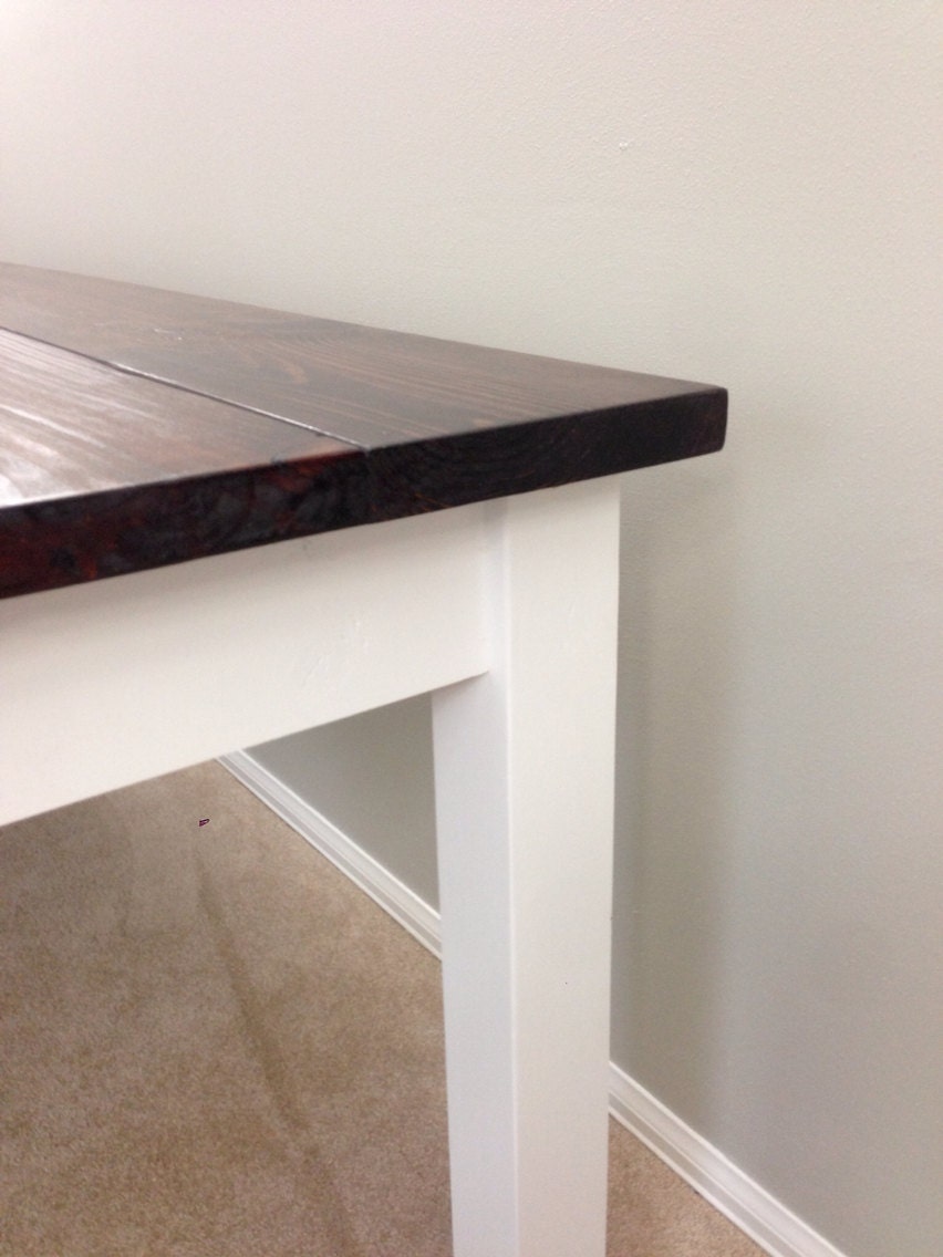 Farmhouse Table / Farm Table Red Mahogany/White | Etsy