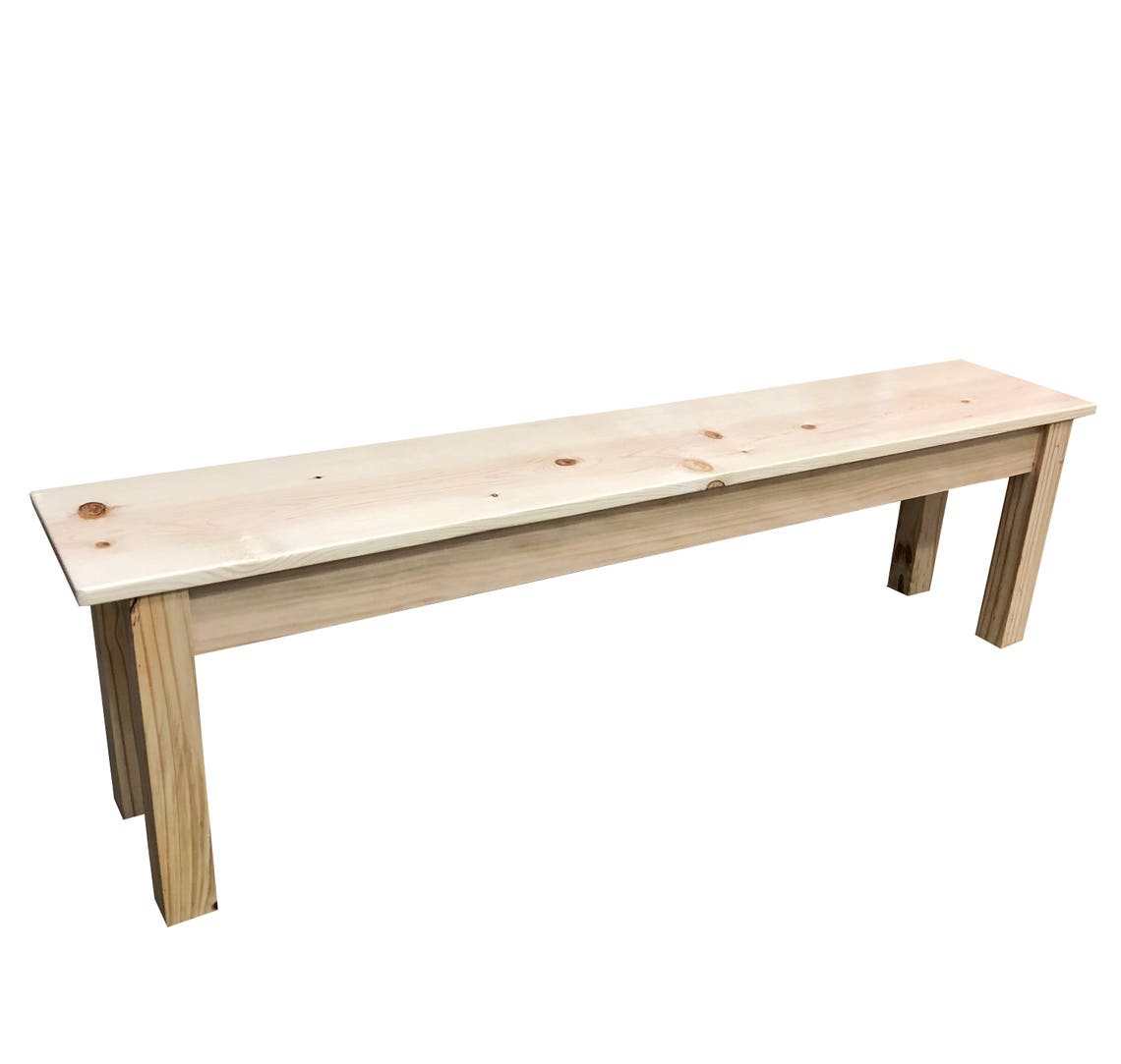 Pine Wood Bench / Rustic Farmhouse Bench / Solid Wood Bench - Etsy
