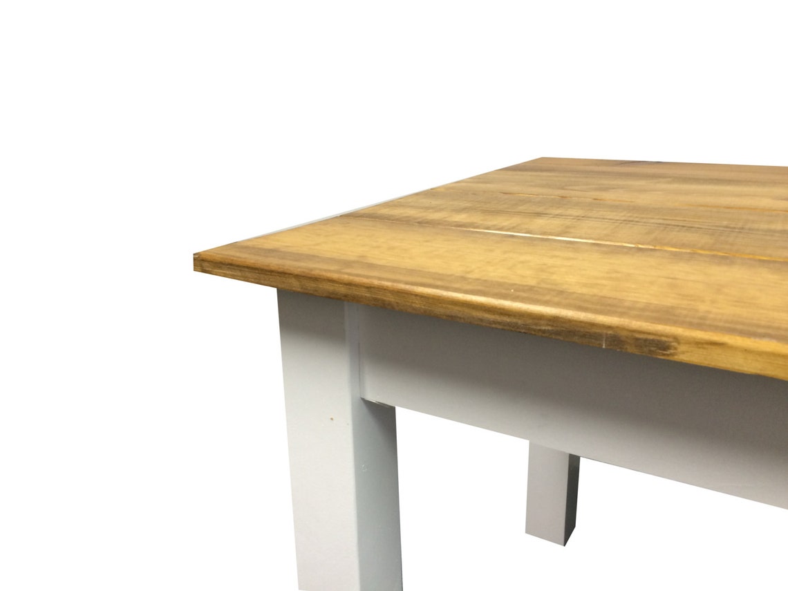 Rustic Barn Wood & White Farmhouse Table / Harvest Table / Reclaimed ...