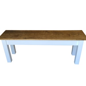 Rustic Early American and White Farmhouse Bench / Solid Wood Bench ...