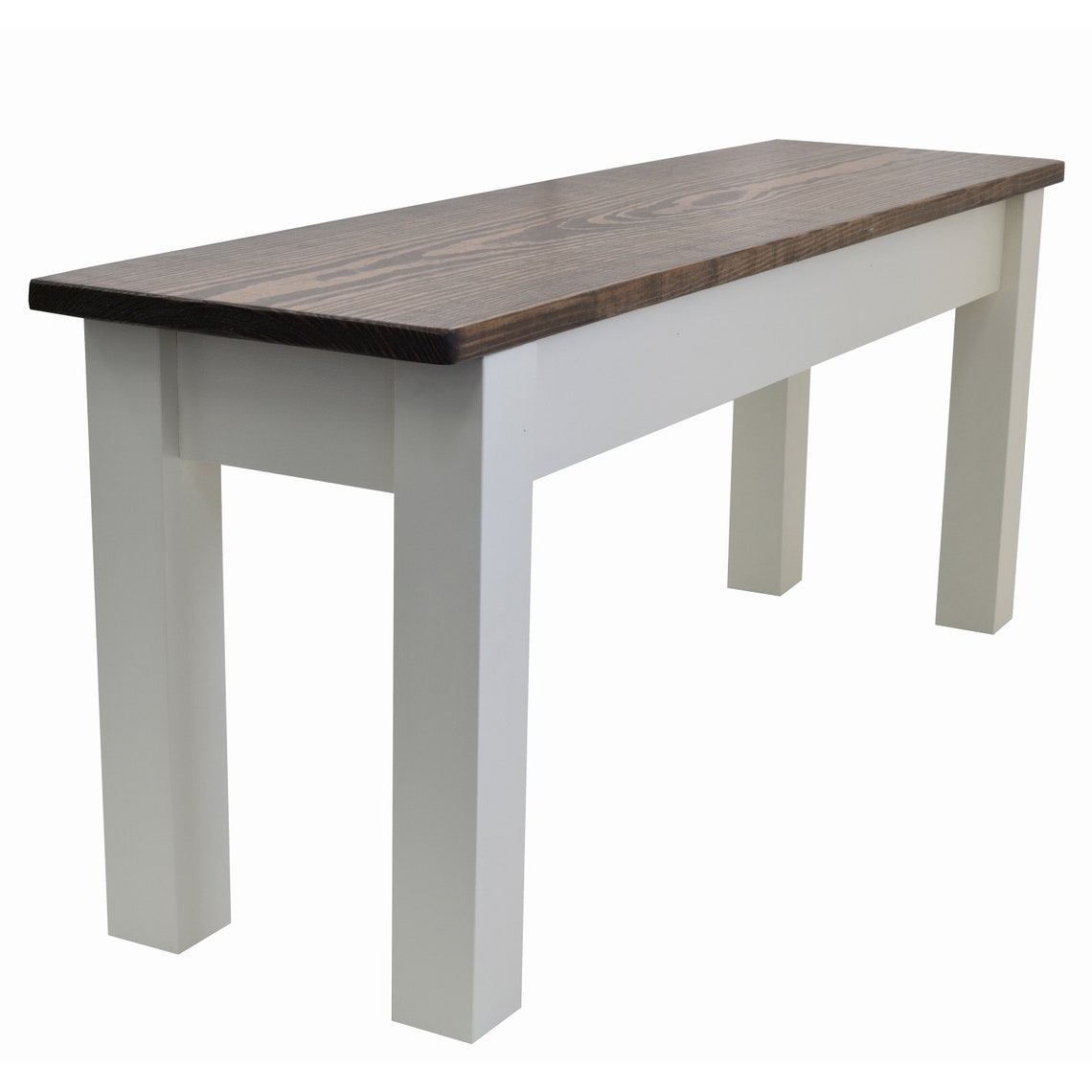 Olmsted / Farmhouse Bench, Rustic Solid Wood Bench, Light Walnut and ...
