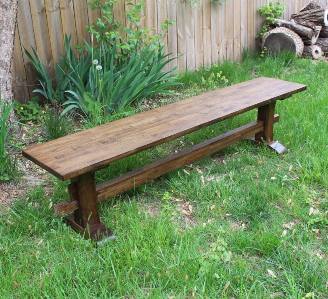 Trestle Bench / Pedestal Bench / Rustic Bench - Etsy