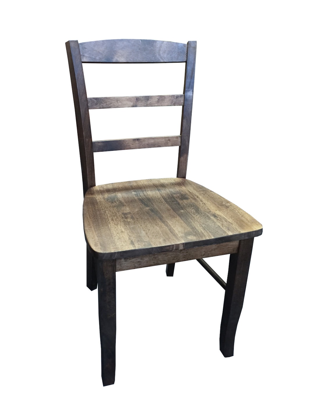 Rustic Walnut Ladder Back Farmhouse Chair - Etsy