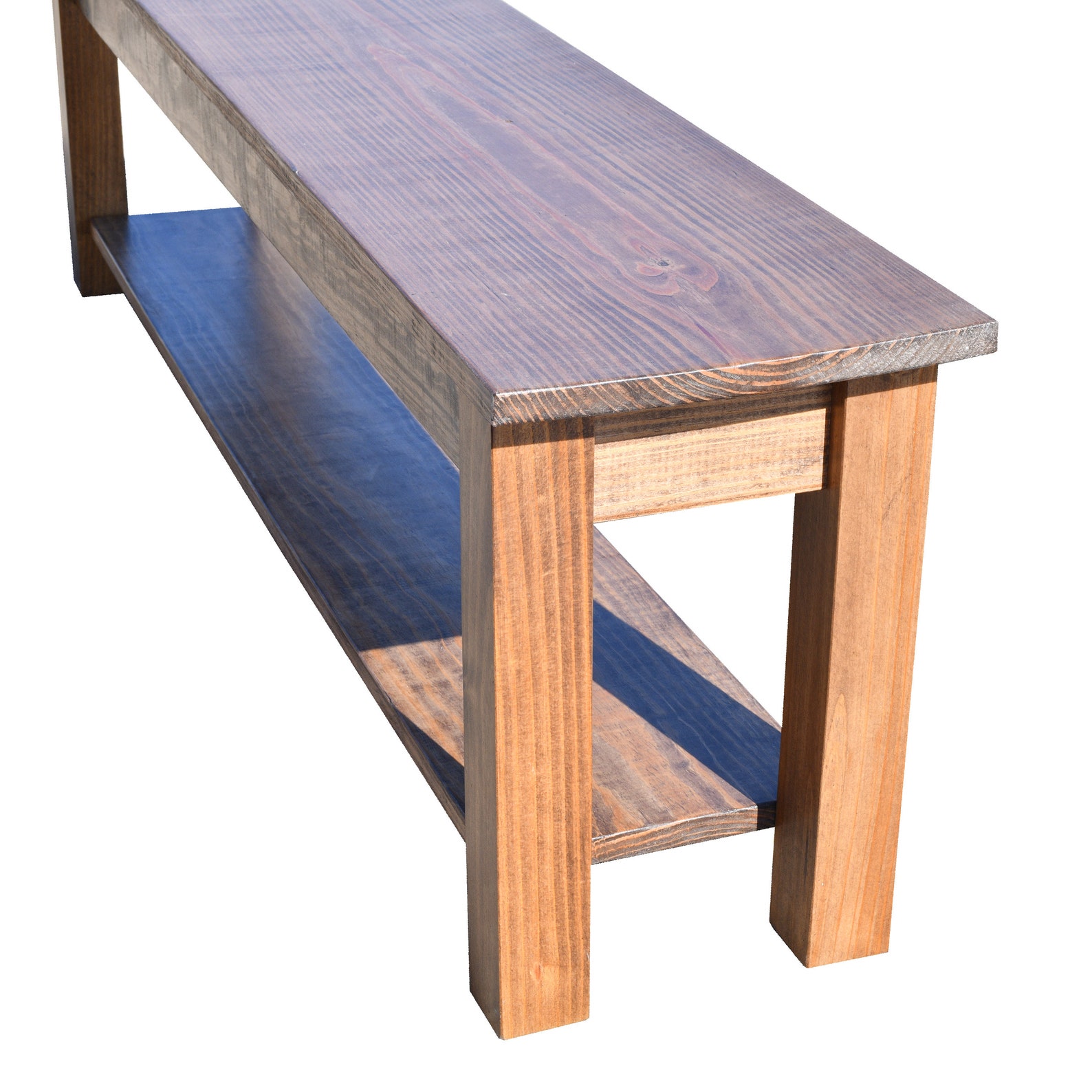 Lancaster Harvest Bench With Shelf - Etsy