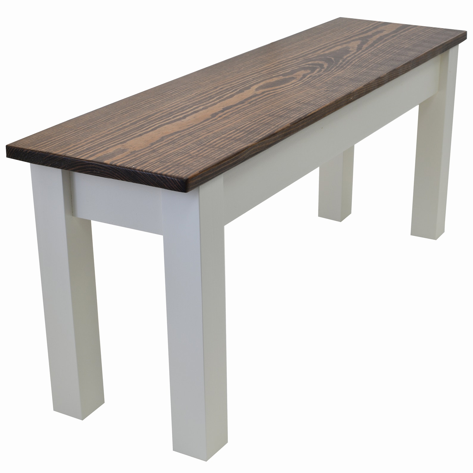Olmsted / Farmhouse Bench, Rustic Solid Wood Bench, Light Walnut and ...