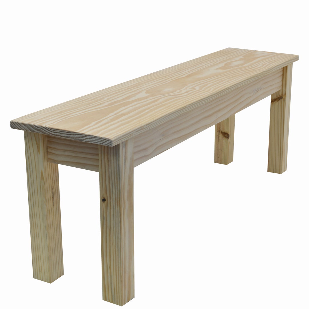 Unfinished Farmhouse Bench, Rustic Solid Wood Bench - Etsy