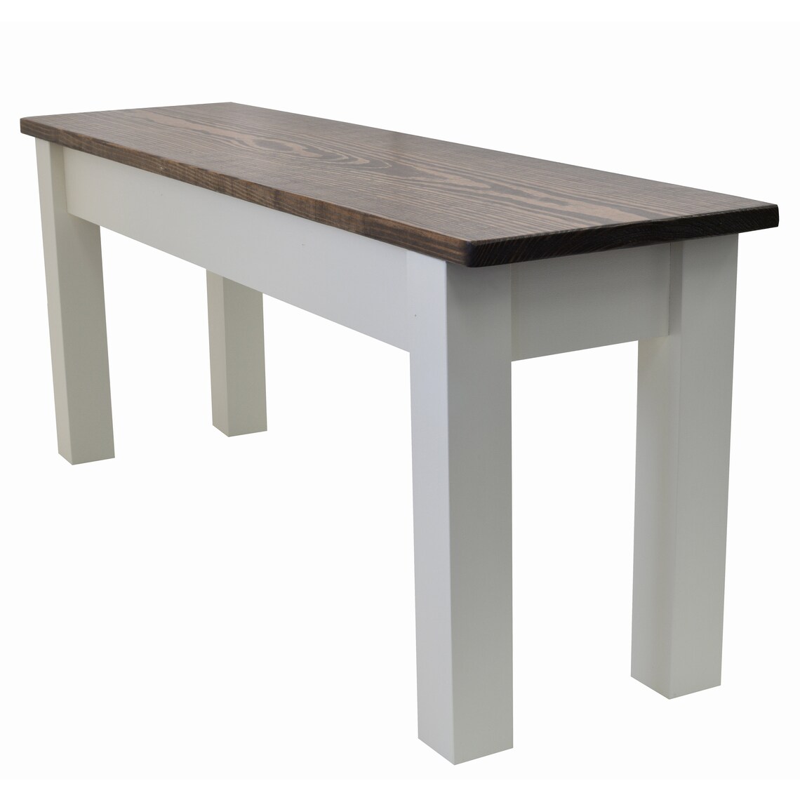 Olmsted / Farmhouse Bench, Rustic Solid Wood Bench, Light Walnut and ...