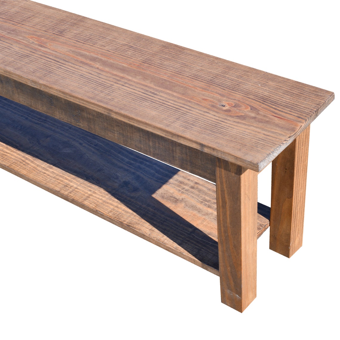 Lancaster Harvest Bench With Shelf - Etsy